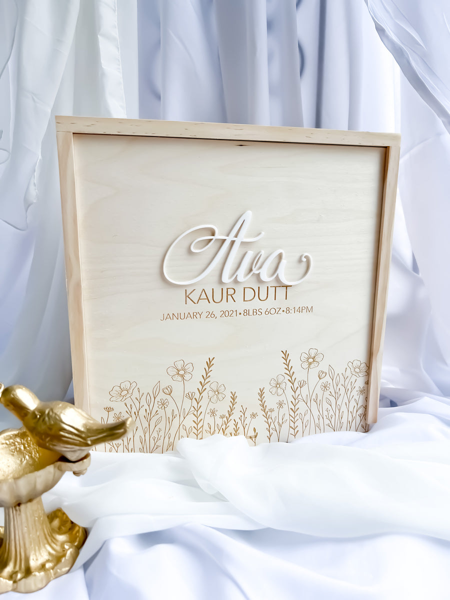 Baby Keepsake Memory Box - Floral Garden – WildRibbon